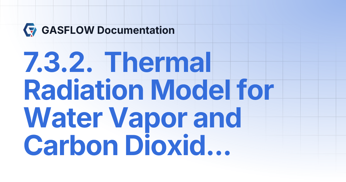 7.3.2. Thermal Radiation Model for Water Vapor and Carbon Dioxide ...