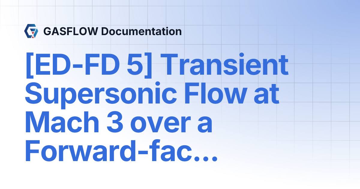 [ED-FD 5] Transient Supersonic Flow at Mach 3 over a Forward-facing ...